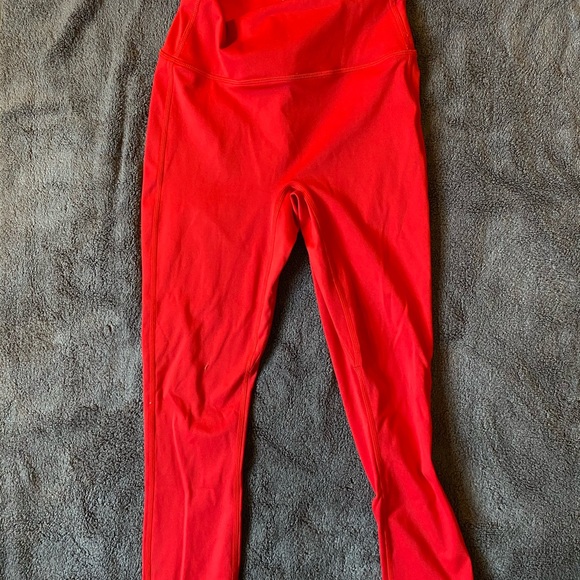 Fabletics | Pants & Jumpsuits | Nwt Fabletics Red Leggings Trinity High ...